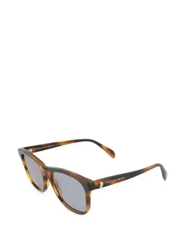 Alexander McQueen Tortoiseshell-effect Skull Sunglasses