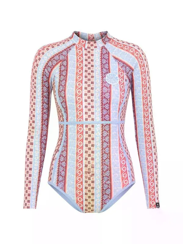 Rip Curl Coastal Instinct Graphic-print Long-sleeve Swimsuit - Red