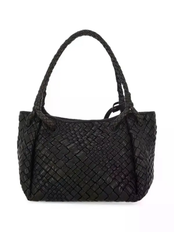 VISONA` Woven-leather Shoulder Bag - Black
