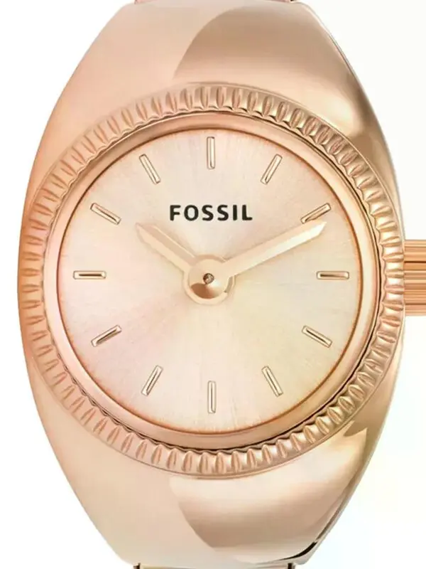 Fossil Watch Ring With Rose-gold Tone Dial - Pink