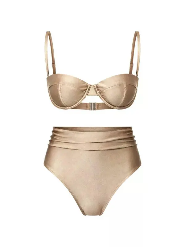 Simkhai Metallic-finish Underwired Bikini - Neutrals