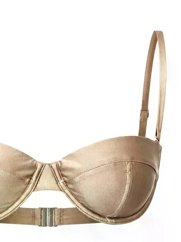 Simkhai Metallic-finish Underwired Bikini