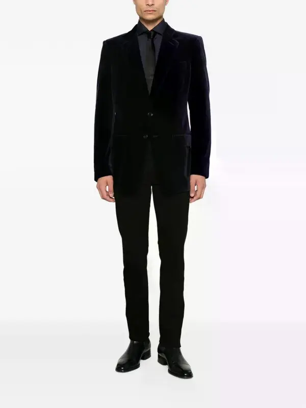 TOM FORD Spread-collar Button-up Shirt - Blue