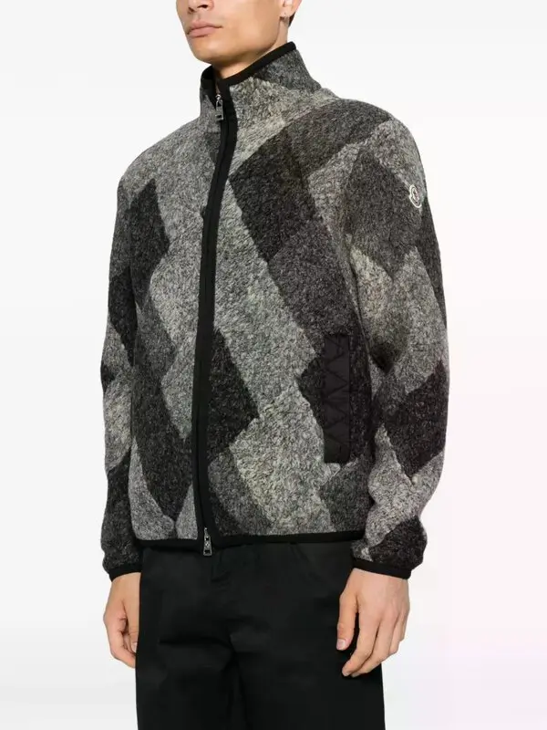 Moncler Argyle-check-pattern Zip-up Jacket