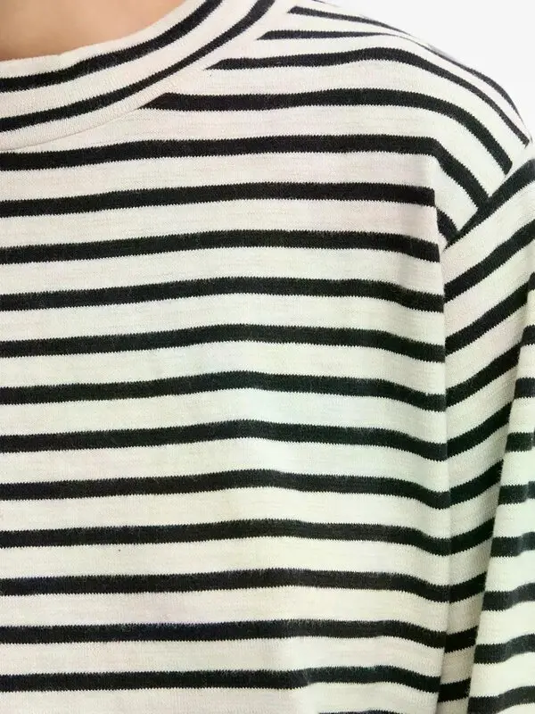 Marc O'polo Striped Mock Neck Long Sleeve Top - White