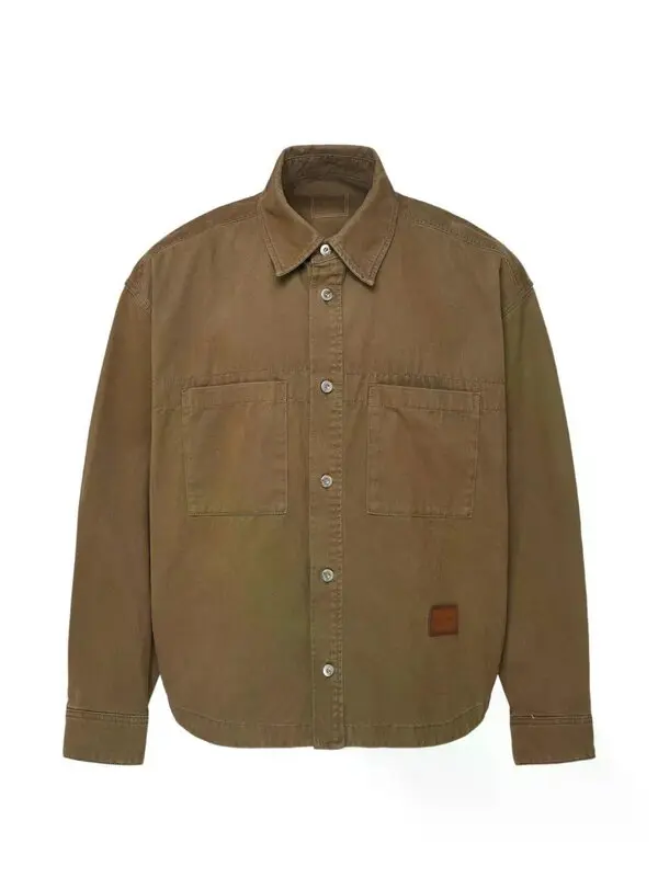 WOOYOUNGMI Logo-patch Button-up Shirt - Brown