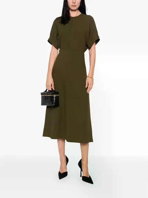 Victoria Beckham Eleanor Short-sleeve Midi Dress - Green