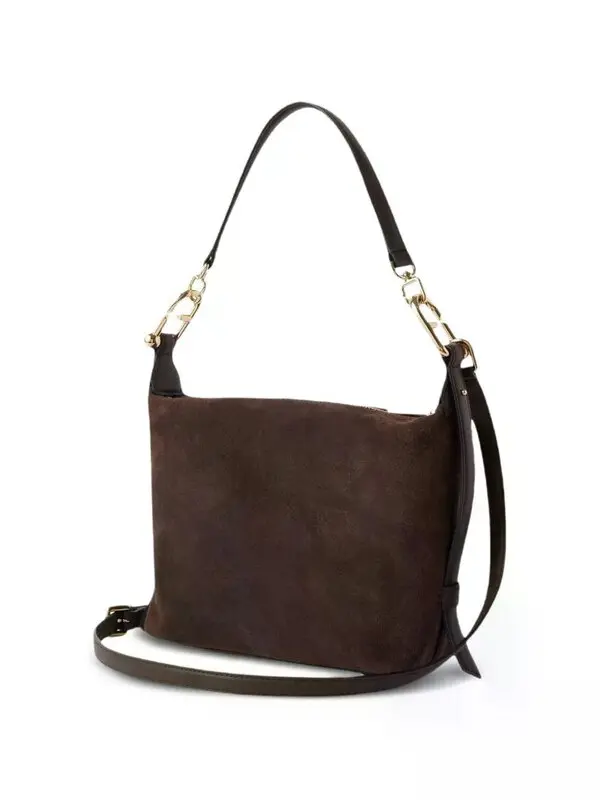Furla Tonie Suede Shoulder Bag With Detachable Top Handle - Brown