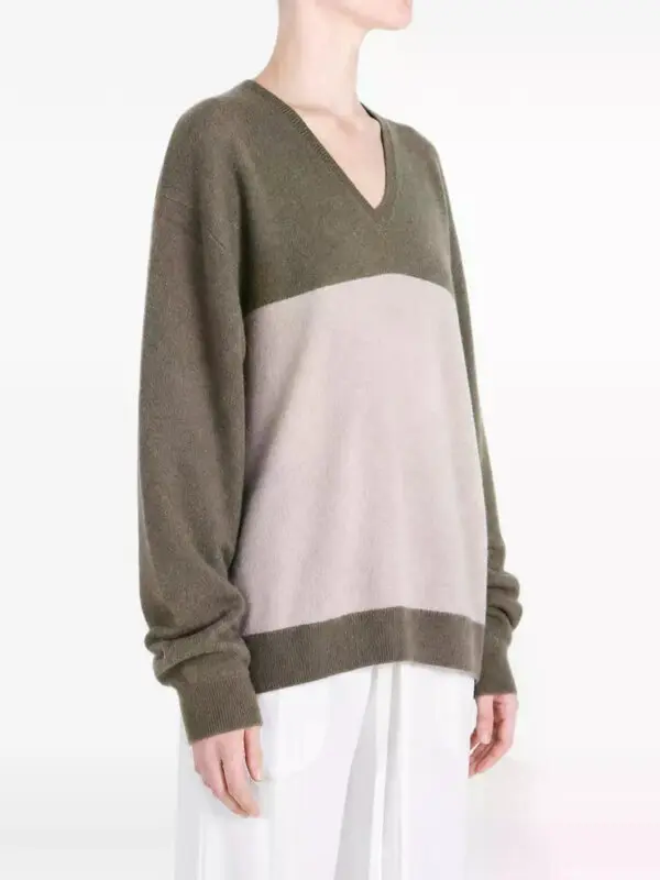 Frenckenberger V-neck Colour-block Sweater