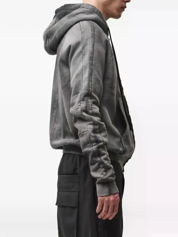 THOM KROM Stone-wash Zip-up Hoodie