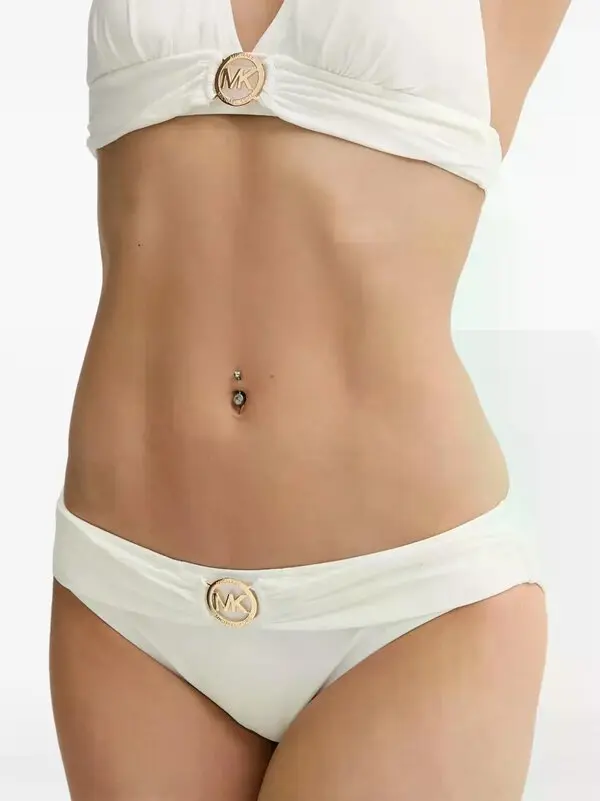 Michael Kors Logo Belted Bikini Bottoms - White