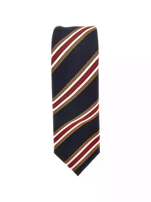 Emporio Armani Diagonal Stripe Silk Neck Tie - Blue