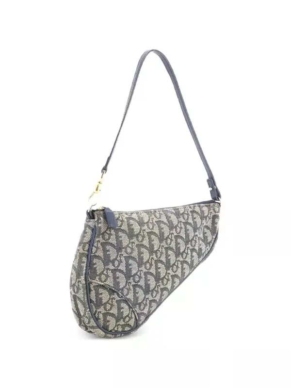 Dior Vintage Saddle Bag Diorissimo Canvas Mini Clutch Bag