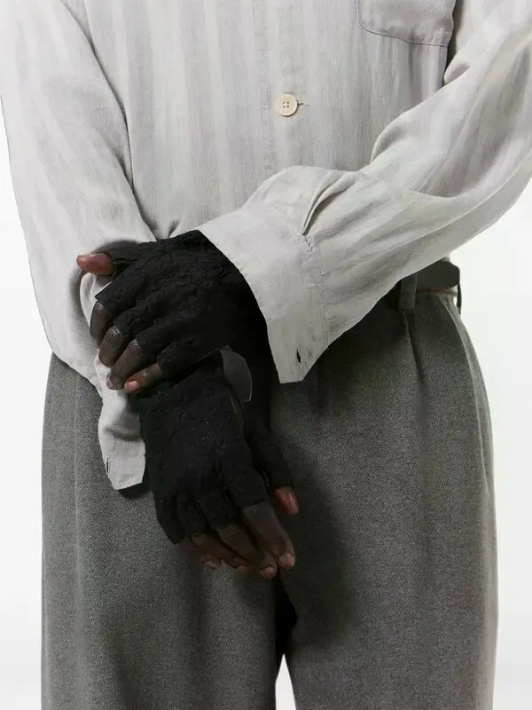 Our Legacy Lace-panelled Leather Gloves
