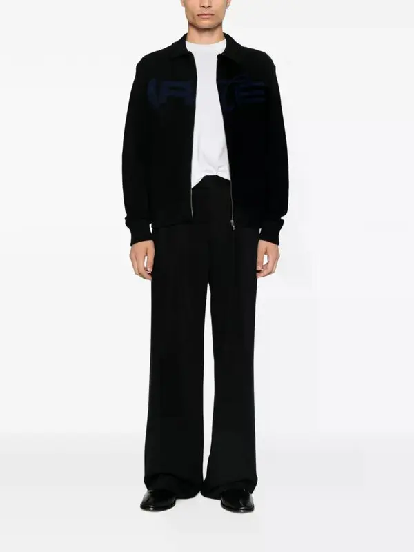 ARTE ANTWERP Logo-embroidered Zip-up Sweater