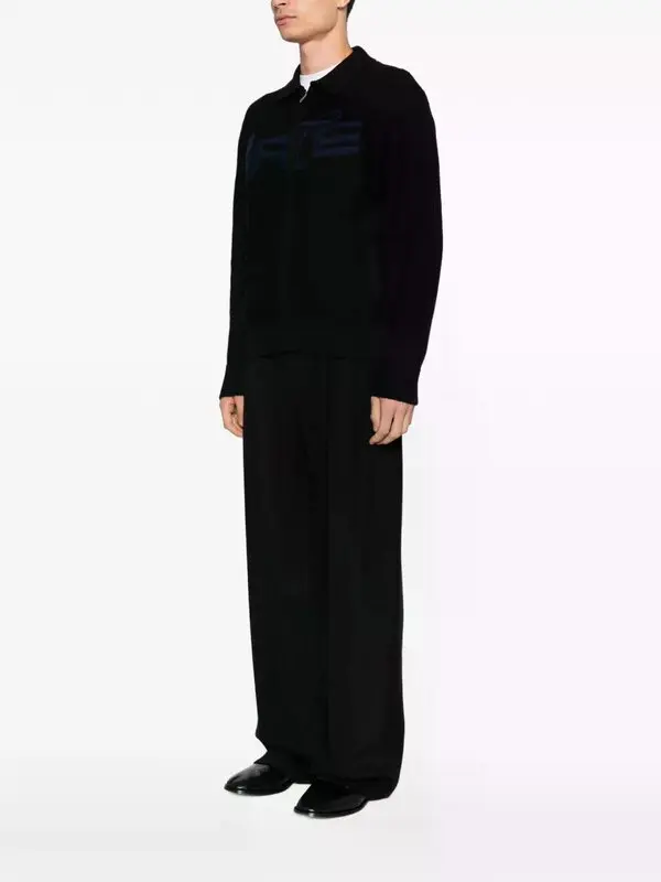 ARTE ANTWERP Logo-embroidered Zip-up Sweater