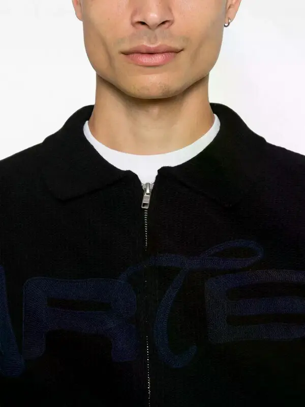 ARTE ANTWERP Logo-embroidered Zip-up Sweater