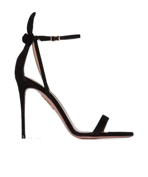 AQUAZZURA Bow Tie 105 Sandals - Black