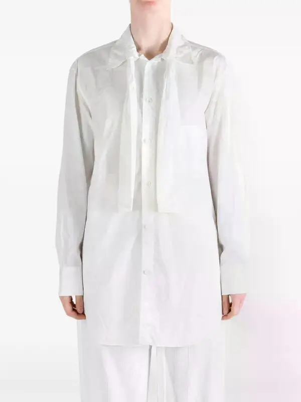 Y’s Bow Detail Long Sleeve Shirt - White