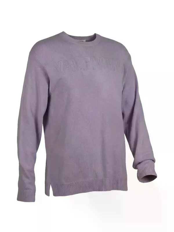 Valentino Garavani Logo-lettering Sweater - Purple