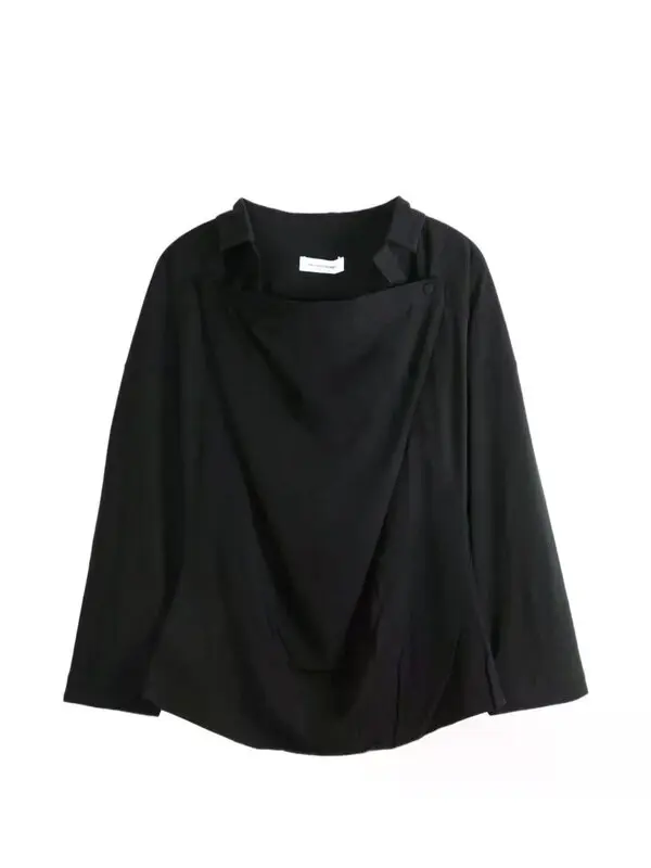 KIKO KOSTADINOV Draped-panel Long-sleeve Shirt - Black