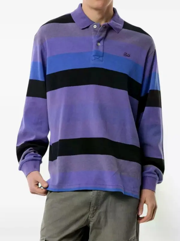 ERL Striped Long-sleeve Polo Shirt