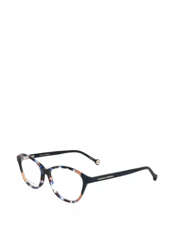 Carolina Herrera Tortoiseshell-effect Round-frame Glasses