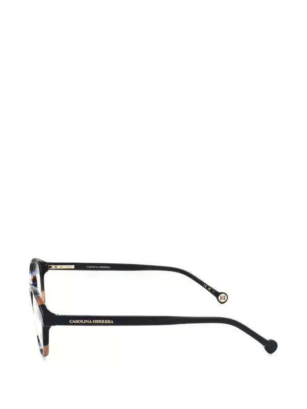 Carolina Herrera Tortoiseshell-effect Round-frame Glasses