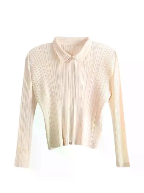 Issey Miyake Monthly Colours August Pleated Zip-up Jacket - Neutrals