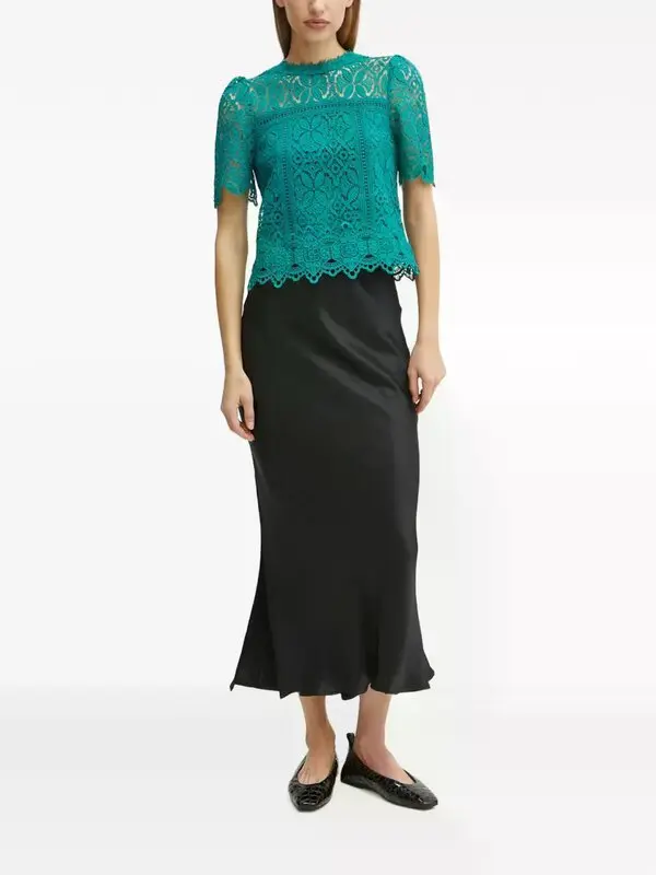 MORGAN Ormay Lace Short-sleeve Top