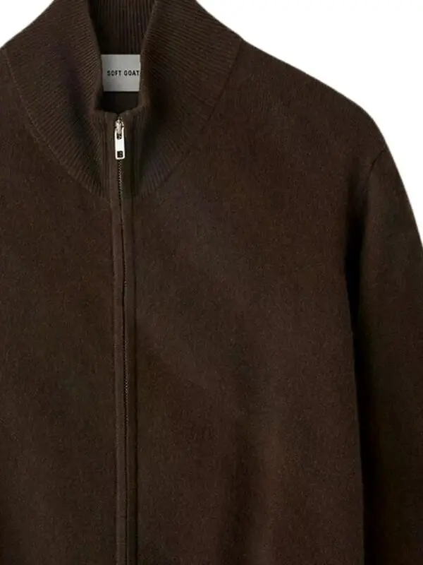 Soft Goat Zip-up Cashmere Sweater