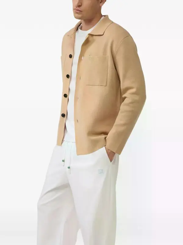 DOMAINE DES ARTISTES Knitted Patch-pocket Shirt Jacket