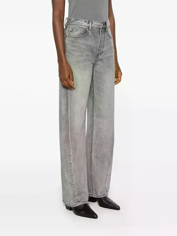 Alexander Wang Logo Print Wide-leg Jeans