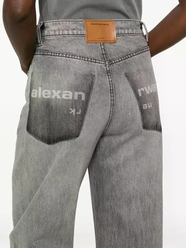 Alexander Wang Logo Print Wide-leg Jeans