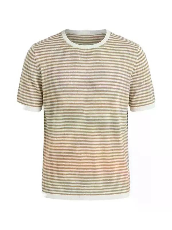 DOMAINE DES ARTISTES Striped Linen T-shirt - Neutrals