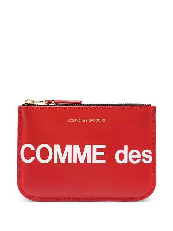 Comme Des Garçons Logo Leather Wallet - Red