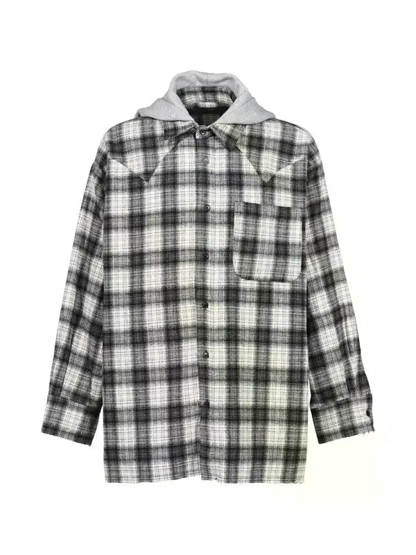 JUN/NAKAYAMA Check-pattern Hooded Shirt