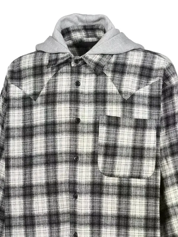 JUN/NAKAYAMA Check-pattern Hooded Shirt