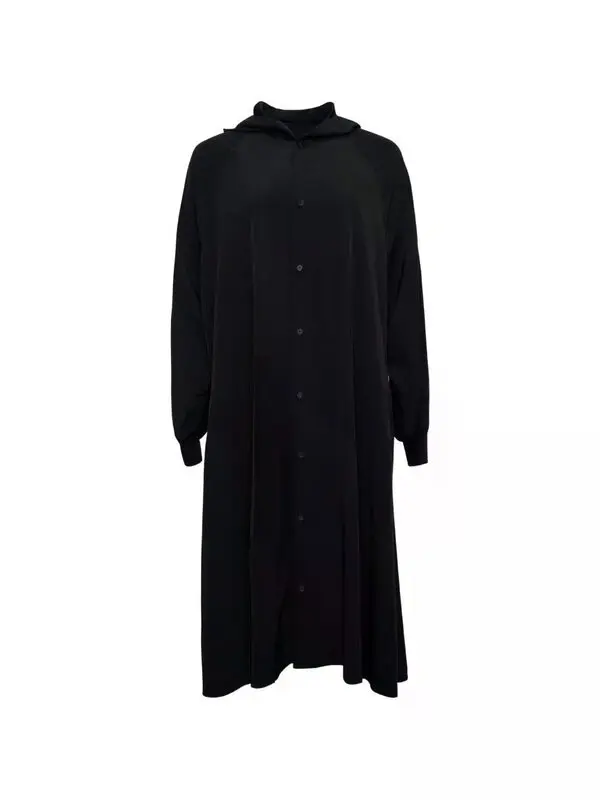 Yohji Yamamoto Hooded Button-up Dress - Black