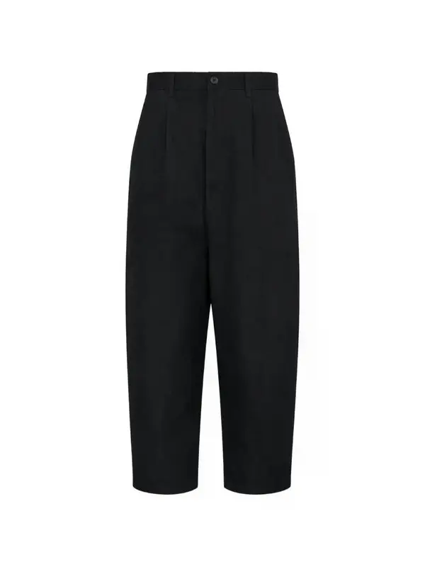 Junya Watanabe Garment-dyed Pleated Cropped Trousers