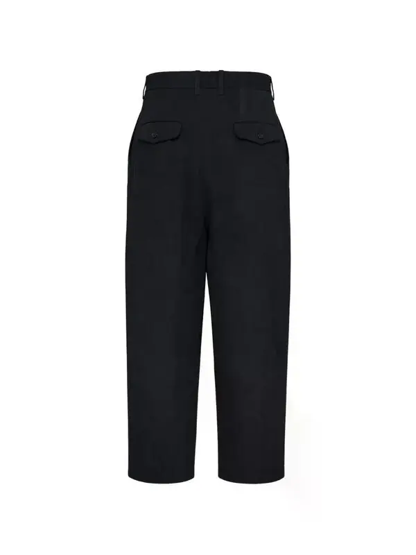 Junya Watanabe Garment-dyed Pleated Cropped Trousers