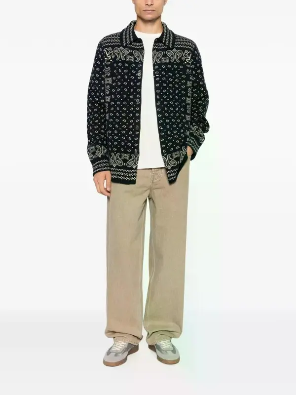 Guest In Residence Paisley-knit Button-down Shirt