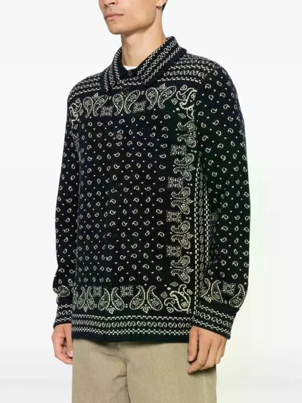 Guest In Residence Paisley-knit Button-down Shirt
