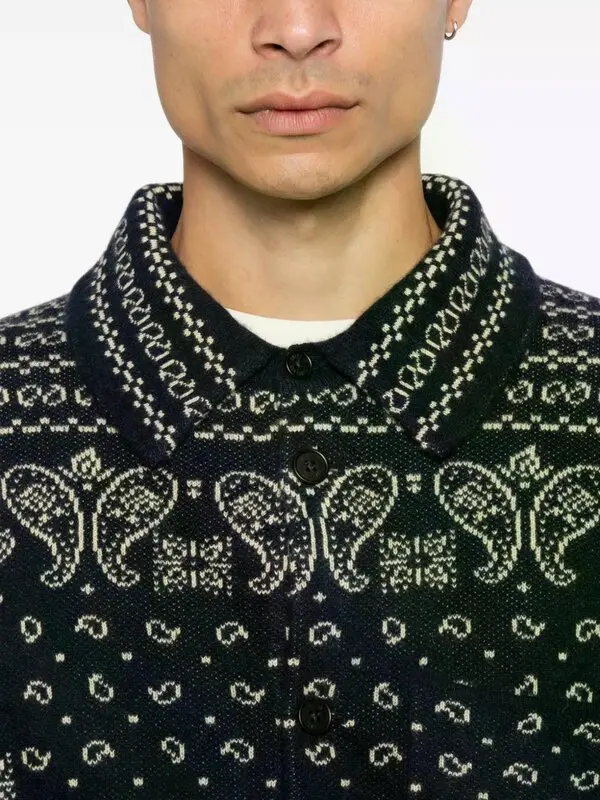 Guest In Residence Paisley-knit Button-down Shirt