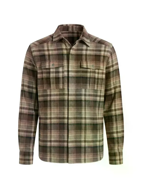 DOMAINE DES ARTISTES Plaid-pattern Overshirt - Brown