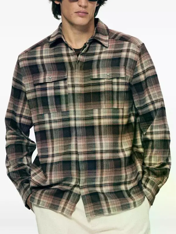 DOMAINE DES ARTISTES Plaid-pattern Overshirt
