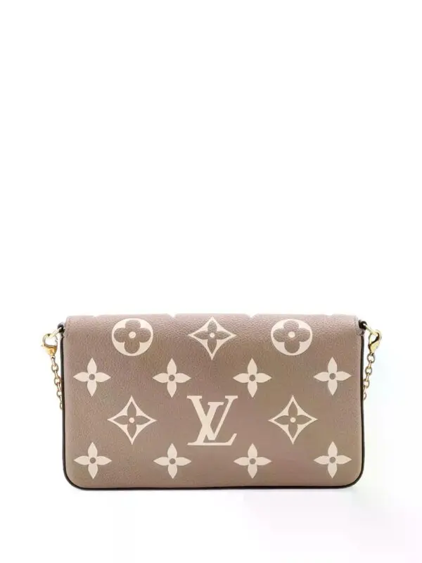 LOUIS VUITTON Felicie Pochette Bicolor Monogram Empreinte Giant Crossbody Bag - Grey
