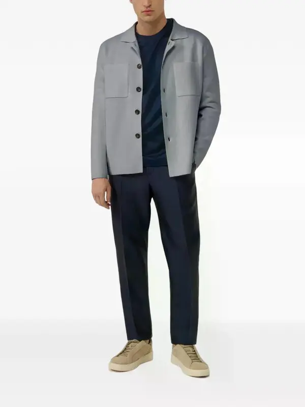 DOMAINE DES ARTISTES Knitted Patch-pocket Shirt Jacket