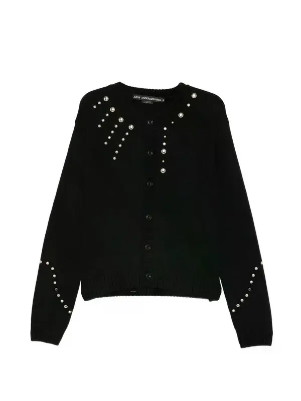 Andersson Bell Embellished Knitted Cardigan - Black