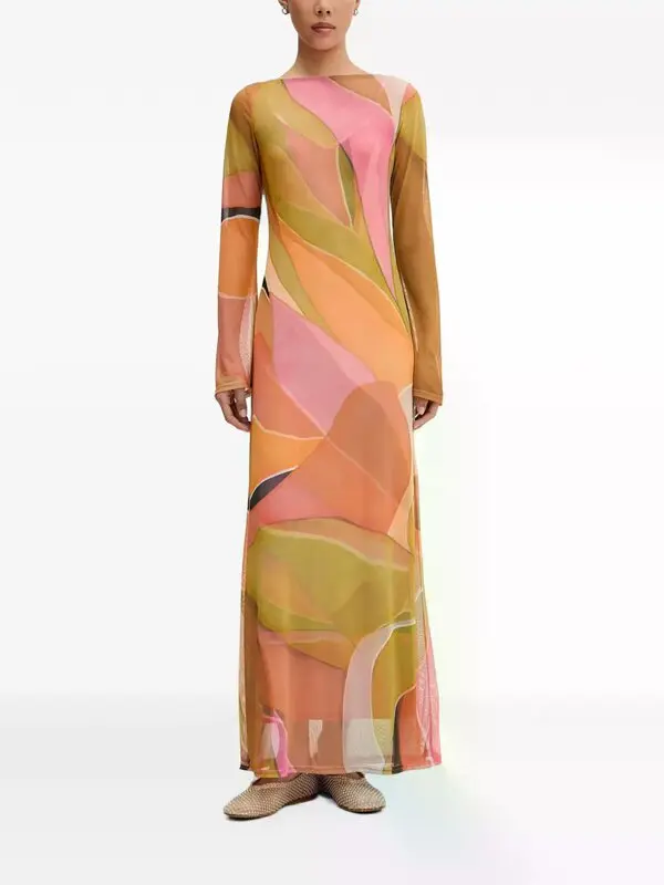 NEVER FULLY DRESSED Abstract-print Midi Dress